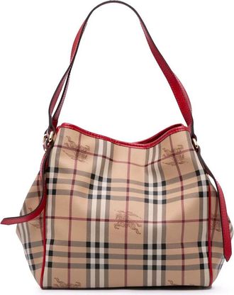 Burberry Shopper - Small Haymarket Check Coated Canvas Canterbury Tot - Gr. unisize - in Braun - für Damen