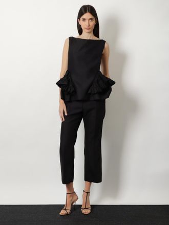 Dries Van Noten Womens Top Casey Wool-Silk Black T-Shirts & Jerseys