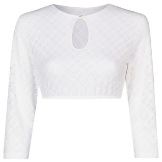 Nina Von C. Spitzen Dirndlbluse Naomi Lochausschnitt 48471328 | Wei&szlig; (DE/NL/SE/PL, Numerisch, 44, Regular, Regular, Wei&szlig;)