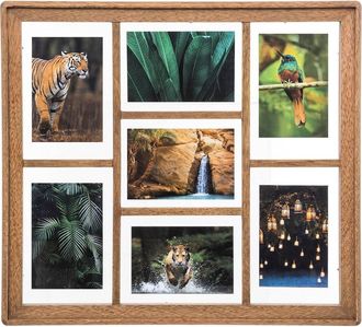 Atmosphera Atmosphera - Bilderrahmen-Collage Eliott - 7 Fotos - Mangobaum und Glas - Beige
