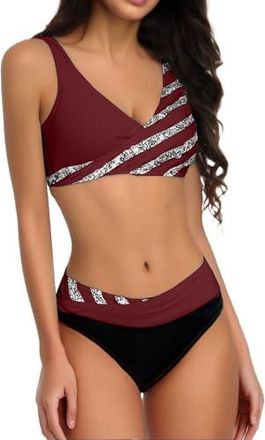 Generic Bikini pour femme - &Eacute;l&eacute;gant et sexy - Deux pi&egrave;ces - Triangle - Col en V - Maillot de bain push-up - Bikini ventre plat - Haut de bikini - Soutien de l