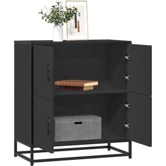 vidaXL Sideboard Schwarz 68x35x76 cm Holzwerkstoff - Vidaxl