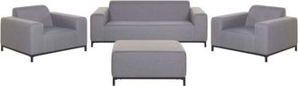 Beliani Lounge 5er Set Grau / Schwarzes Gestell Polsterbezug Dekorativ Praktisch Klassisch Traditionelles Design