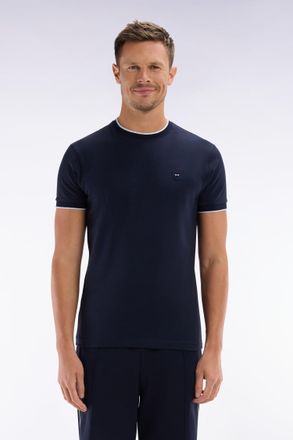 Eden Park T-shirt En Coton Stretch Marine Coupe Ajust&eacute;e