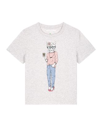 wat? Apparel T-Shirt Hipster Cat with Moustache