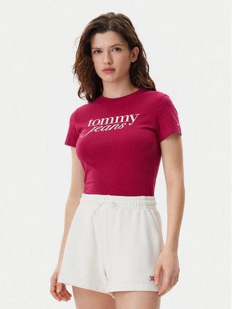 Tommy Jeans T-Shirt Essential DW0DW19447 Rosa Slim Fit
