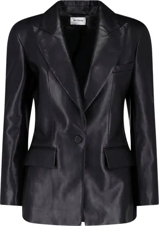 Balmain Lambskin Leather Blazer
