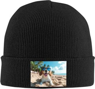Generic Bonnet en Tricot Amour De Chiens Beagle sur La Plage D&Eacute;t&eacute; Respirant Beanie Thermique Bonnet Thermo pour Randonn&eacute;e Shopping lescalade