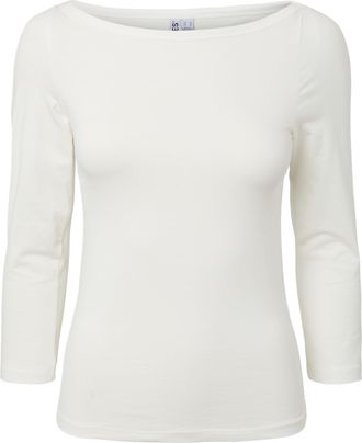 Pieces Female Oberteil mit 3/4-&Auml;rmeln PCPHOEBE U-Boot-Ausschnitt