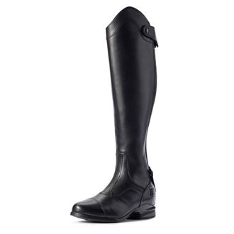 Ariat Womens Nitro Max Tall Riding Boots in Black Leather, B Medium Width, X-Slim Calf, Size 36.5, by Ariat