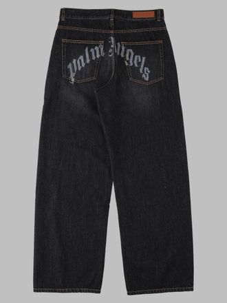 Palm Angels Logo Loose-Fit Denim Jeans - Black