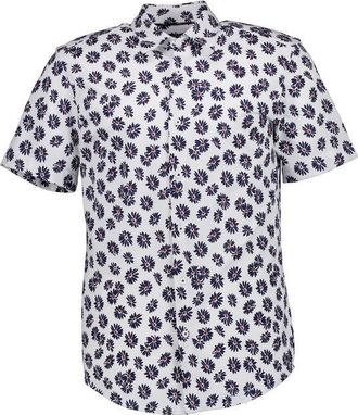 HUGO BOSS Herren Kurzarmhemd blau Baumwoll-Jersey