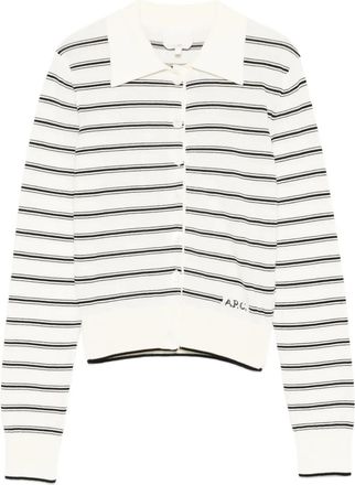 A.P.C. polo-collar cardigan - Wei&szlig;