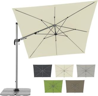 Doppler Sonnenschirm für den Garten 320x240cm Natur I Pendelschirm knickbar, drehbar & neigbar - Gartenschirm mit UV-Schutz 50+ I Kurbelschirm aus Aluminium