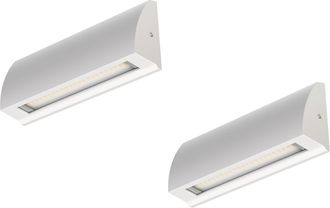 LEDs Com 2 Stück LED Wandleuchte/Treppenlicht SEGIN für außen, IP54, flach, Downlight matt, eckig, 6,2 W, 566lm, warmweiß