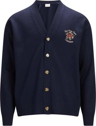 Dr&ocirc;le de Monsieur Cardigan brod&eacute; en laine m&eacute;rinos