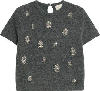 iBlues Pullover mit Stickerei - - Knitwear - Damen - Grau - L