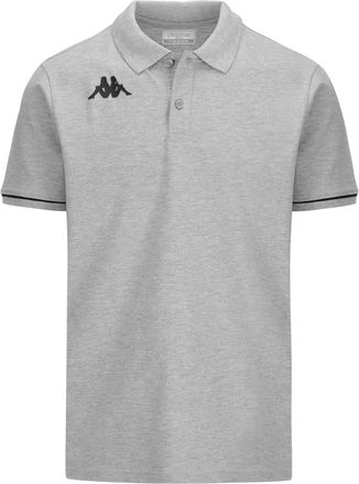 Kappa Herren Barli Polohemd, Grau/Schwarz, XL