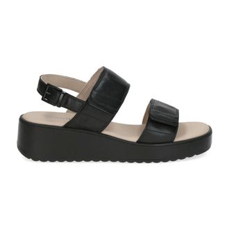 Caprice Femme, Chaussures, Noir, Taille: 38 EU Sandales Plates Noires Ouvertes Femme