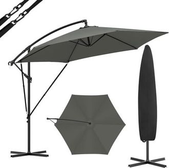 Woltu Parasol Cantilever, Parasol de Jardin Suspendu &Oslash; 310cm, avec Protection UV, Inclinable, Portable, avec Housse, Parasol D&eacute;port&eacute; Rond pour Balcon/Jardin