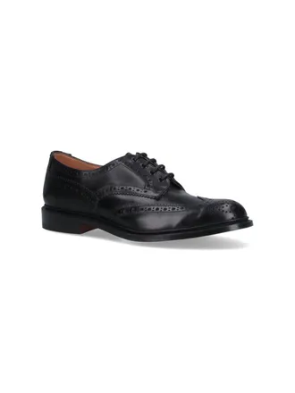 Trickers Mens Flat Shoes Black Leather