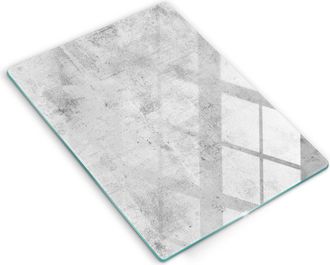 Generic Wallfluent Sechseckig Hartglas Schneidebrett Robuste 40x52 cm F&uuml;r k&uuml;che mit Motiv Anti-Rutsch-Pads Geh&auml;rtetem Glas - Betonstruktur