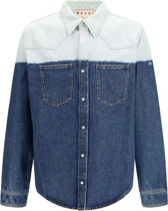 Marni Homme, Chemises, Bleu, Taille: S Chemise en denim &agrave; effet Dip-Dye