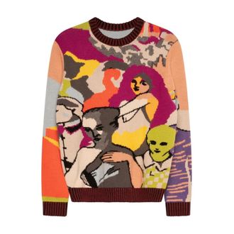 KidSuper Studios Homme, Pulls, Multicolore, Taille: M Pull brodé à la main multicolore