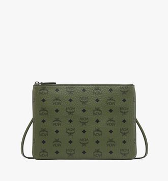 MCM Pouch zum Umh&auml;ngen in Visetos Original KHAKI MOSS VISETOS