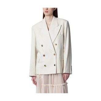 Dries Van Noten Zweireihiger Nadelstreifen-Blazer - - Jackets - Damen - Wei&szlig; - M
