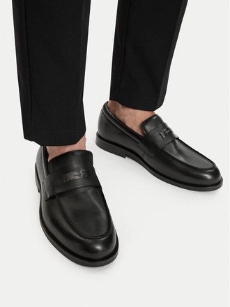 Calvin Klein Halbschuhe Ess Rubber Loafer Hw Plaq Va Lth HM0HM02177 Schwarz