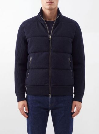Tom Ford Cardigan aus Schurwolle mit gesteppten und gepolsterten Eins&auml;tzen