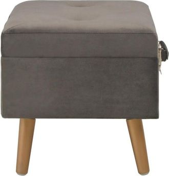 vidaXL Hocker mit Stauraum 40 cm Grau Samt Vidaxl