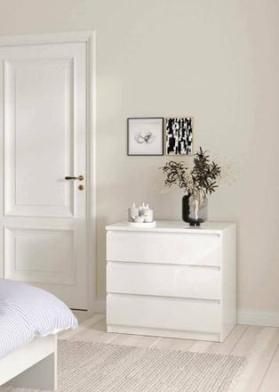 Dmora Kommode Aglae, Mehrzweckkommode, Schlafzimmerkommode, Schrank mit Schubladen, 77x50 h70 cm, Wei