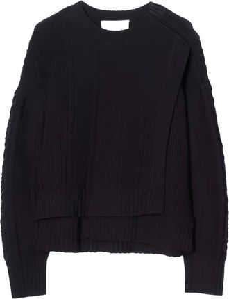 3.1 Phillip Lim Pullover mit Zopfmuster - Schwarz