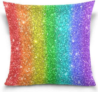 Linomo Kissenbezug 40x40 cm, Bunt Regenbogen Druck Dekorative Kissenbezug Kissenhülle für Couch Sofa Bett Hause
