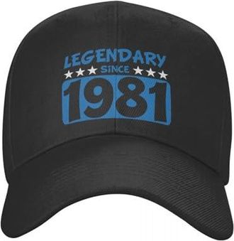 Generic Casquette de baseball personnalis&eacute;e l&eacute;gendaire depuis 1981 - Casquette de baseball pour homme et femme - R&eacute;glable - Cadeau d&eacute;t&eacute;