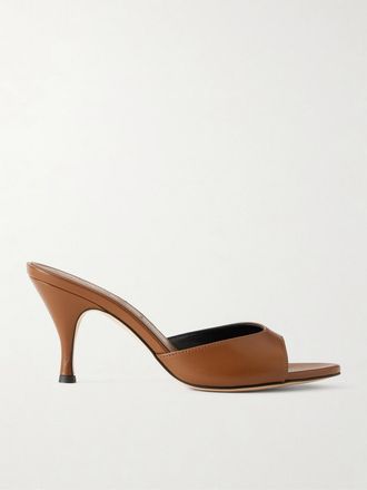 Aeyde Samia Leather Mules - Brown