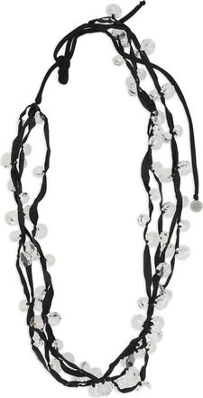 Maria Calderara crystals ribbon necklace - Schwarz