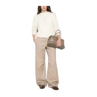 Marella Femme, Pulls, Blanc, Taille: 38 FR Mlsradura 001 Maille Col Rond