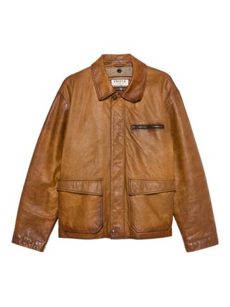 A.N.G.E.L.O. Vintage Cult blazer ajust&eacute; en cuir - Marron
