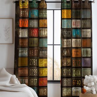 Generic Blickdichte Vorhänge H200 X B70 cm (2Er Pack) Retro Shabby Chic Automarkeverdunklungsvorhänge Thermo Gardinen Mit Ösenbuntschallschutz & Kälteschutz F