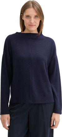 Tom Tailor Damen Sweatshirt mit Stehkragen, 10668 - Sky Captain Blue, M