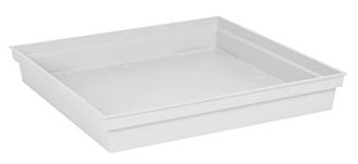 Eda Soucoupe Carr&eacute;e Toscane 40 cm - pour Pot de Fleur Carr&eacute; Toscane 50 cm - 40 x 40 x H.5,9 cm - Blanc