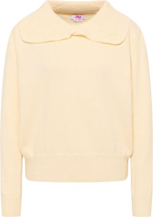 Mymo Strickpullover Damen Wollwei&szlig;