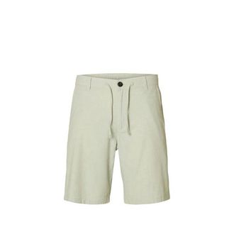 Selected Short uni en coton et lin m&eacute;lang&eacute;s