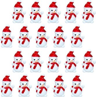 Angoily Mini Schneemann Figuren Aus Kunstharz 20 Stück Kleine Weihnachtsdeko Miniatur Schneemann Ornamente Für DIY Mikro Landschaften Und Festliche Heimdekora