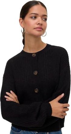 Vero Moda VMLEA Cardigan en Tricot pour Femme, Noir, M