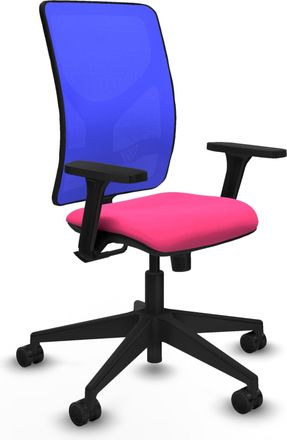 Piqueras y Crespo Verstellbarer Schreibtischstuhl mit 3D-Armlehnen, h&ouml;henverstellbare Lendenwirbelst&uuml;tze, ausgestattet mit 3 Positionen und Schneidschaum, Blau/Rosa