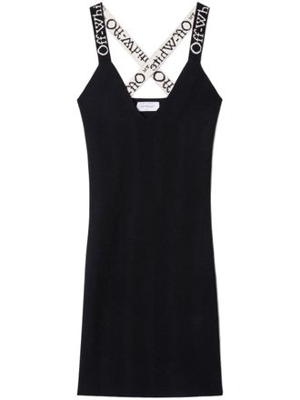 Off-white Minikleid aus Logo-Jacquard - Schwarz